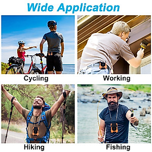 Cadrim Waist Fan, Portable Personal Fan, USB Mini Necklace Fan, Rechargeable Battery Operated Fan, 8000RPM Strong Airflow for Outdoor Camping with LED SOS Function