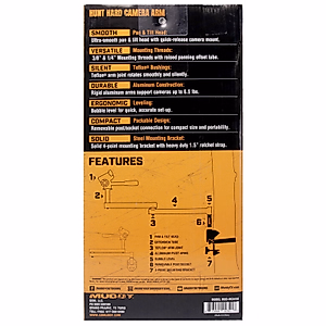 MUDDY Hunt Hard Compact Durable Aluminum Lightweight Ergonomic Portable Easy-to-Install Silent Outdoor Camera Arm | 24" Reach with Over 5 Points of Adjustment