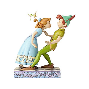 Enesco Disney Traditions by Jim Shore 65th Anniversary Peter Pan and Wendy Stone Resin, 7.4” Figurine, 7.4 Inches, Multicolor