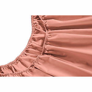 LANE LINEN Full Size Sheet Set – 450 Thread Count Soft & Breathable100% Cotton Sheets, 15” Deep Pocket Fully Elasticized Fitted Sheet, Luxury Hotel Quality Bedding, Rose Dawn