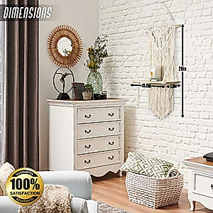 GregCo Set of 2 Handmade Macrame Wall Hanging Shelves-Decorative Floating Bohemian Shelf for Plants, Books and Vases - Woven Boho Shelving Display Unit for Homes or Office