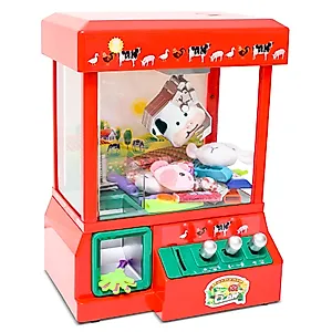 Bundaloo Claw Machine Arcade Game - Electronic Mini Candy and Toy Grabber Dispenser - with Sound & 3 Mini Plush Farm Animals