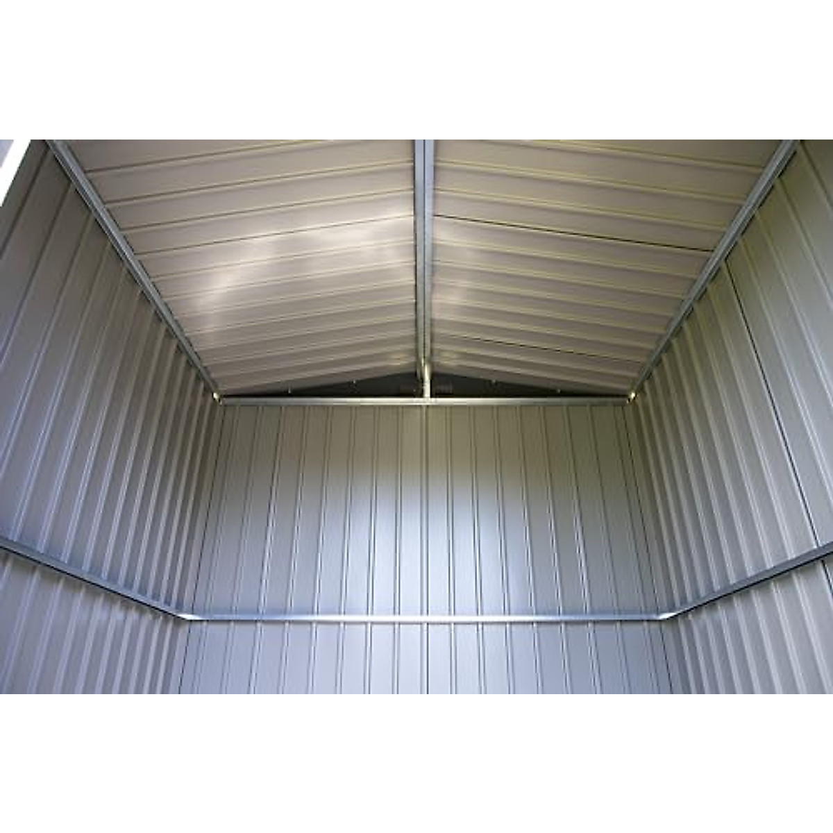 Arrow Shed Elite 14' x 14' Outdoor Lockable Gable Roof Steel Storage Shed Building, Anthracite