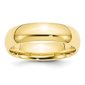 10k Yellow Gold 6mm Standard Comfort Fit Wedding Band Ring Fine Jewelry For Women Gifts For Her, Size 9
