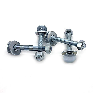 (10 pc) 5/16-18 x 1-1/2" Long Square-Neck Carriage Bolts Set w/Nuts & Washers,Zinc-Plated,Carbon Steel Grade 2,by Fullerkreg