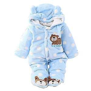 CM C&M WODRO C&M Baby Jumpsuit Outfit Hoody Coat Winter Infant Rompers Toddler Clothing Bodysuit ?Blue