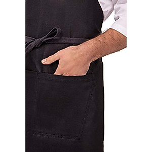 Chef Works Unisex Boulder Bib Apron, Purple Black, One Size