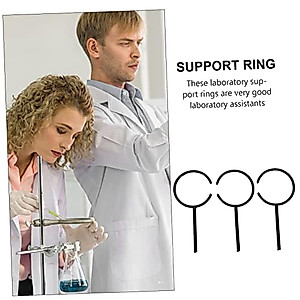 ULTECHNOVO 3pcs Experimental Instrument Accessories Lab Support Rings Metal Brackets Stainless Steel Lab Closed Ring Flask clamp Trumpet Accessories Labs Iron Ring Test Tube clamp Large