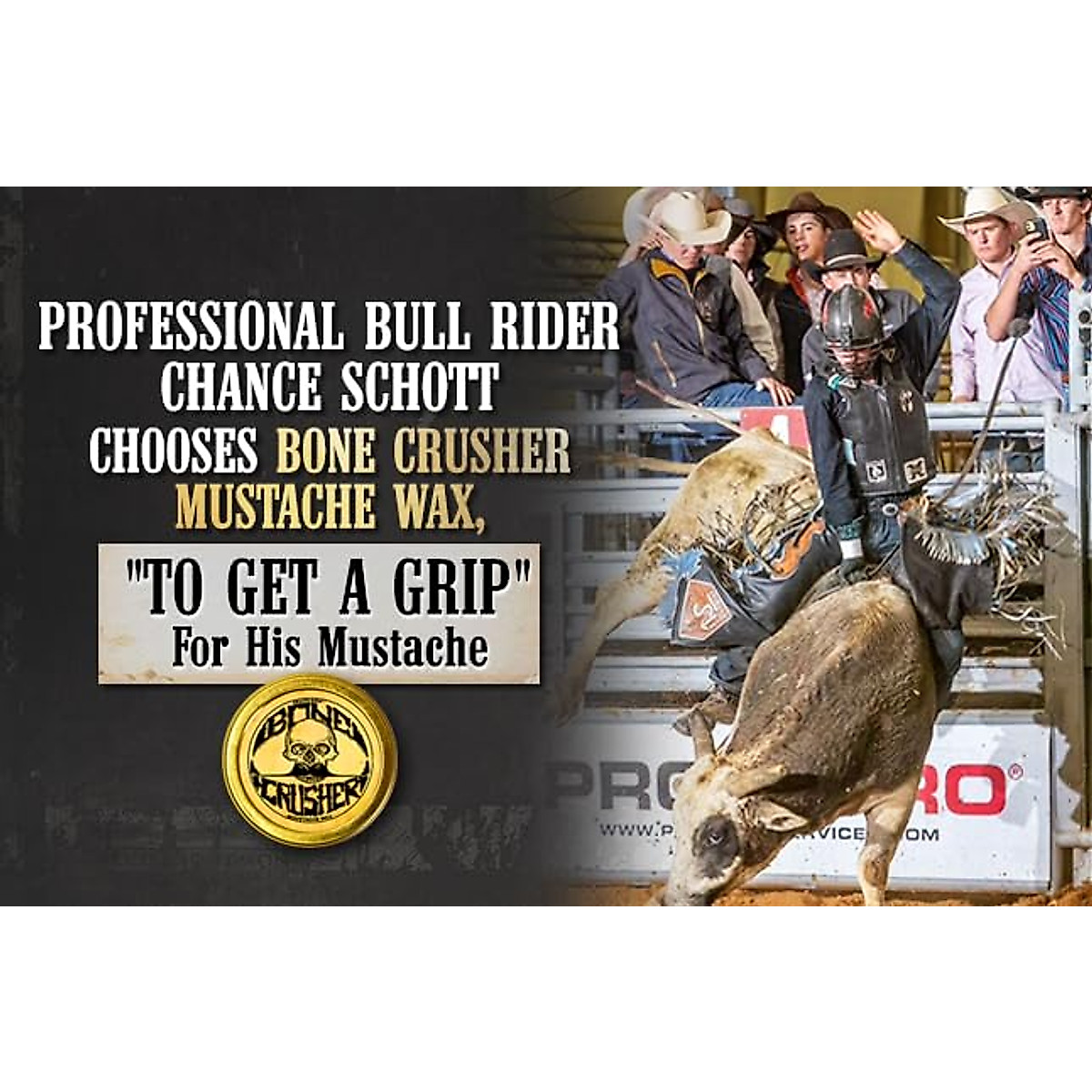 Mustache Wax Extra Strong Hold | 1oz Bone Crusher Moustache & Beard Wax Tin | Grooming For Men | Perfect For Dali Curly English Handlebar Mustaches By Death Grip | Heat Source Required