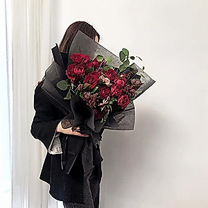 BBJ WRAPS Korean Cotton Wrapping Flower Paper Non-Woven Waterproof Floral Bouquet Wraps Packaging Tissue Paper for Florist Supplies, 22.8x22.8 Inch - 15 Sheets (Purple)…