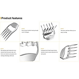 Meat Claws for Shredding Heavy Duty Meat Shredder Tool Meat Shredder Claws BBQ Tool for Shredding Meat, Smoker Accessories (Silver)