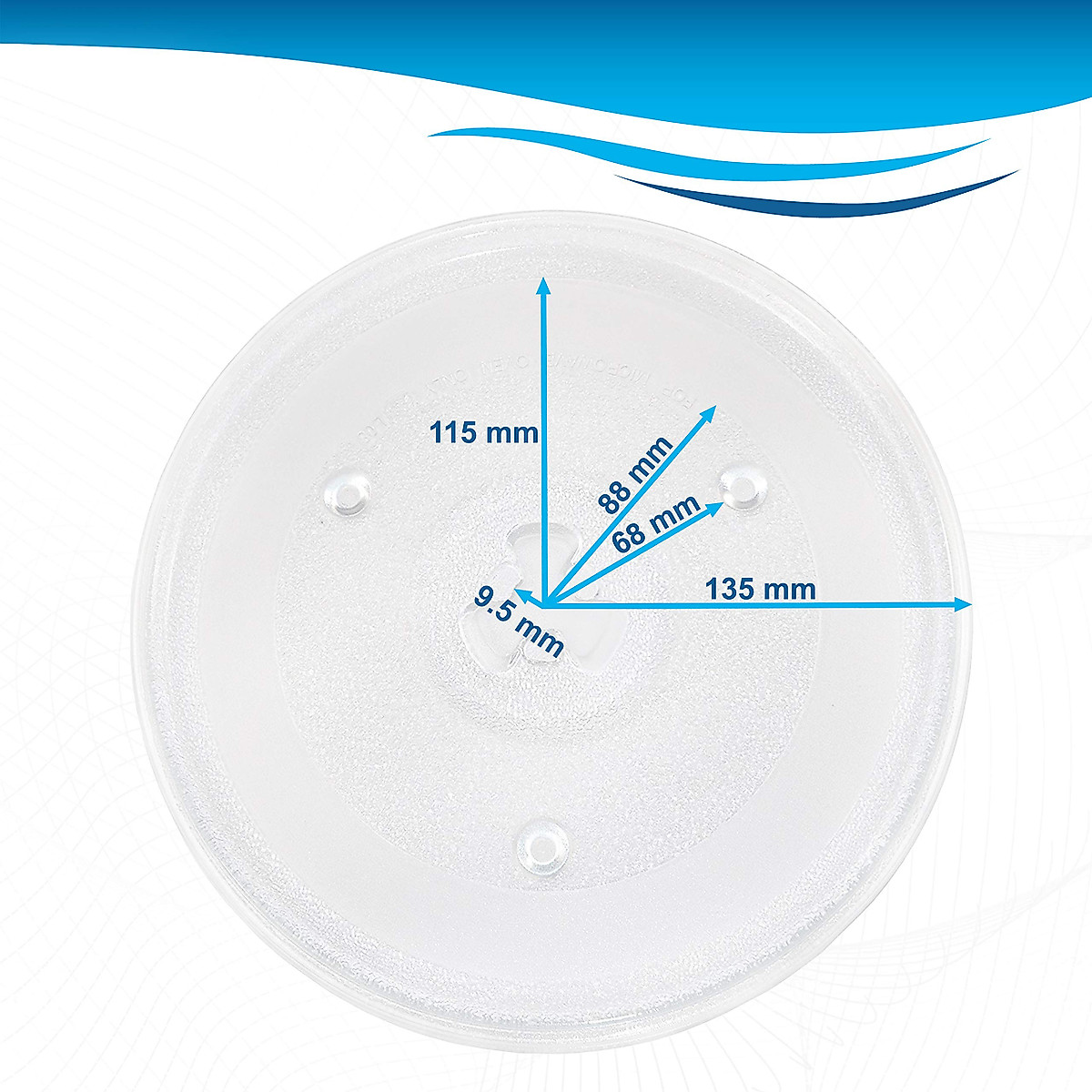 HQRP 10.5" / 27cm Glass Turntable Tray Compatible with GE General Electric, Hamilton Beach, Panasonic, Emerson, Haier, Chefmate, Avanti, Sunbeam, Oster Microwave Oven Cooking Plate 10-1/2-inch 270mm