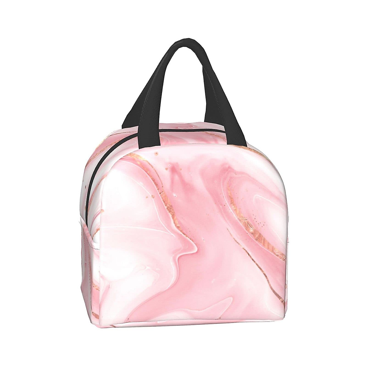 Senheol Pink Marble Lunch Box, Insulation Lunch Bag for Women Men, Reusable Lunch Tote Bags Perfect for Office Camping Hiking Picnic Beach Travel