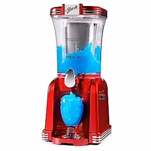 Nostalgia Frozen Drink Maker and Margarita Machine for Home - 32-Ounce Slushy Maker with Stainless Steel Flow Spout - Easy to Clean and Double Insulated - Retro Red