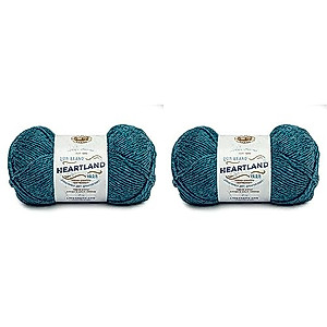 Lion Brand Yarn Heartland Yarn for Crocheting, Knitting, and Weaving, Multicolor Yarn, Glacier Bay, 600 Foot (Pack of 2)