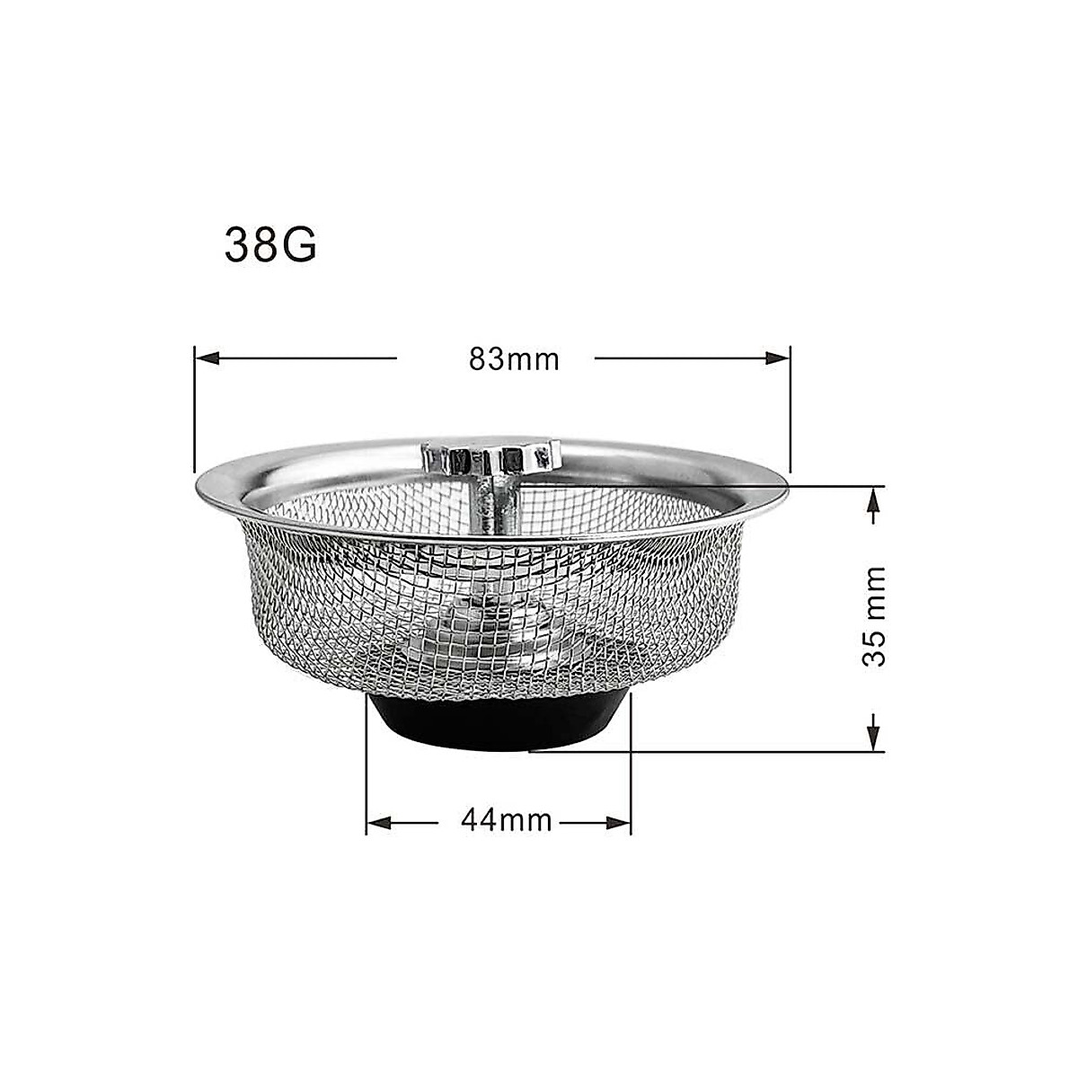 2 Pack Kitchen Sink Strainer Stopper Stainless Steel Drain Basket Waste Plug