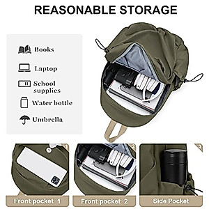 weradar Simple Backpacks For High School,Basic Travel Rucksack Backpack For Women Men,Lightweight Casual Daypack Laptop Bookbag,Aesthetic College Backpack For Teens Girls Boys(Green)