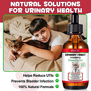 Urinary Tract for Cats, Natural Cat Urinary Tract Infection Treatment Drops - Supports Bladder, Kidney Stone, Dog UTI, Cranberry Kidney Bladder Support Supplement, Chicken Flavor - 60 ml / 2.02oz