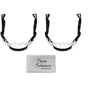 Pyramex HPCSTRAP Universal Hard Hat Chin Strap with Black Elastic Strap and Chin Cup, Black (2 Pack) w/Micro Sam Salamon Cloth