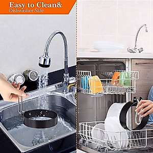 1-6 Pcs Non Stick Egg Frying Rings Perfect Circle Round Fried/Poach Mould Pancake (4 Pcs Ring Molds)