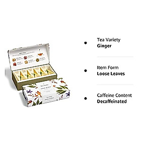 Tea Forte Herbal Retreat Organic Citrus And Fruit Herbal Tea, Petite Presentation Box, Sampler Gift Set With 10 Handcrafted Pyramid Bag Infusers, Caffeine Free, 10 Count (Pack of 1)