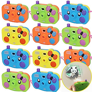 ArtCreativity Kids Camera Toy Set of 12 Viewfinder with Projector - Battery Operated Projector with Wild Animal Slides, Great Safari Party Favors, Zoo Party Supplies, & Wild One Party Favors