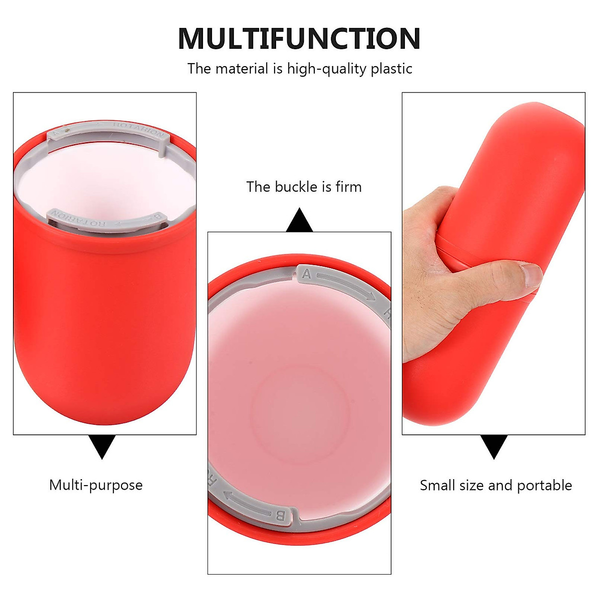 MILISTEN Toothbrush Covers Travel Toothbrush Case, Portable Toothbrush Holder, Toothpaste Cup Holder for Trips and Daily Use, Red Toothbrush Container