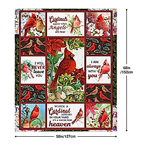 GYUIYTI Christmas Red Bird Blanket for Women Cardinals Birds Blankets, Gift for Women Blanket All Season Fleece Flannel Blanket Valentines Birthday Anniversary