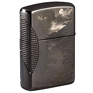 Zippo Armor Wolf Design Black Ice Pocket Lighter, One Size