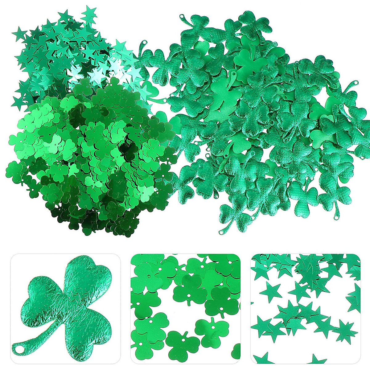 PRETYZOOM 1 Set Drip Paper Scrap St. Patricks Day Decor Prop Favor Wedding Diy Table Crafts Shamrocks Table Confetti Lucky Irish Confetti Shamrock Party Favor Make up Sprinkle Pvc
