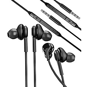 Wired 3.5mm Earbud With Microphone Headset Computer Jack PC Laptop in Ear Headphone phone Gaming Video Game headset (2pack)Compatible for Samsung Galaxy S10 pad Kid for School Chromebook Auriculare I