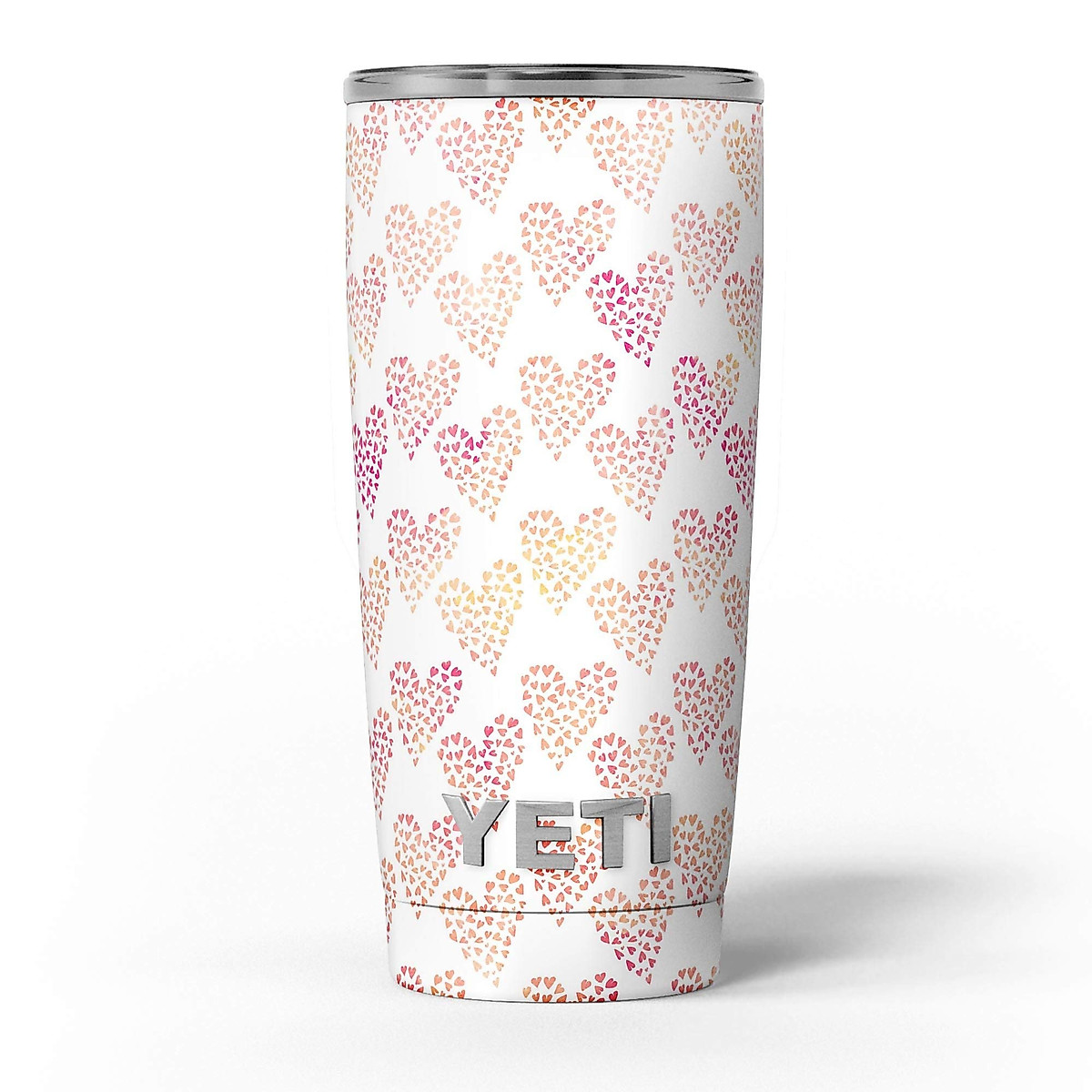 Design Skinz The Tiny Pink and Yellow Hearts of a Whole - Skin Decal Vinyl Wrap Kit Compatible with The Yeti Rambler Cooler Tumbler Cups