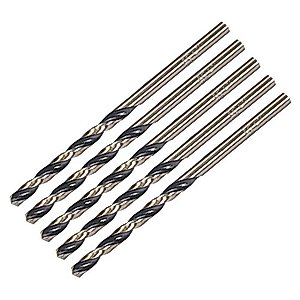 uxcell Straight Shank Twist Drill Bits 3mm High Speed Steel 4341 with 3mm Shank 5 Pcs for Stainless Steel Alloy Metal Plastic Wood