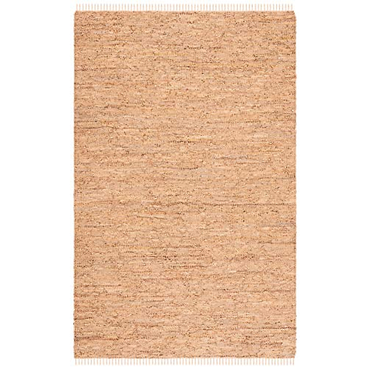 SAFAVIEH Vintage Leather Collection Area Rug - 8' x 10', Light Gold, Handmade Boho Fringe Leather, Ideal for High Traffic Areas in Living Room, Bedroom (VTL501D)
