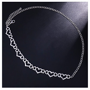Rhinestone Heart Thigh Chain Festival Rhinestone Leg Chain Crystal Heart Leg Chain Bracelet Thigh Chain Jewelry for Women Party