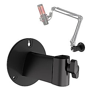 Wall Mount Boom Arm - Wall Mount Microphone Holder for Stand, Vertical Surface Mount and Freely Swiveling Metal Wall Mount Clip Suitable for Saves The Desk Space, Mic Stand Accessories by YOUSHARES