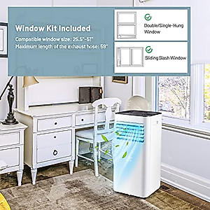 PETSITE Portable Air Conditioner 10000 BTU, 3 in 1 AC Cooling Unit with Air Cooler, Fan & Dehumidifier, LED Display & Remote Control, Cools up to 350 sq.ft