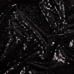 Glitz Sequin & Stretch Mesh Black, Fabric by the Yard