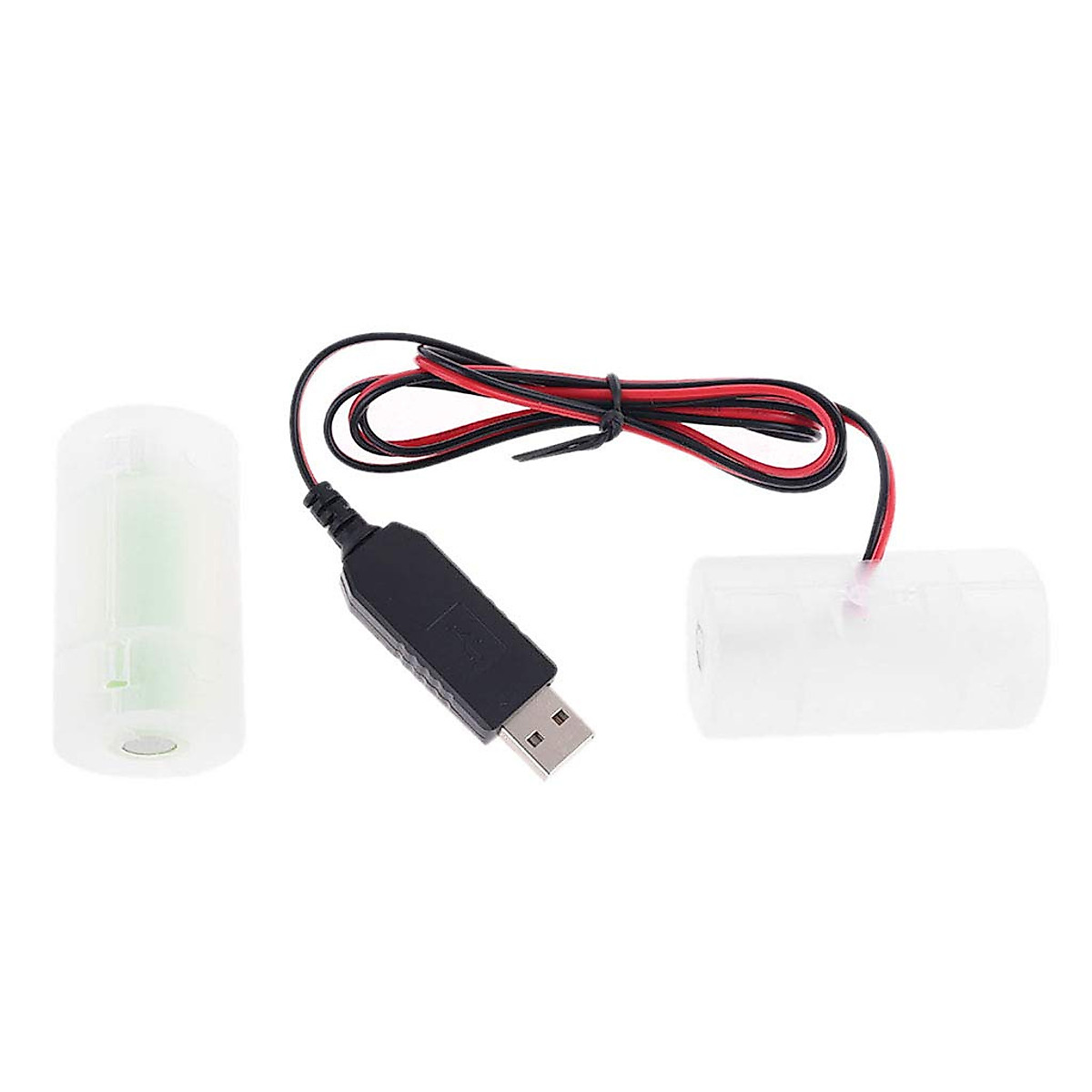 S-YUWEN 1.5V 3V 4.5V 6V LR20 D Cell Battery Eliminator with US Plug USB Power Adapter Replacement 1 to 4pcs 1.5V LR20 D Cell Battery for Electronic Devices US Plug Power Supply USB Adapter