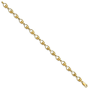 14k Yellow Gold Nantucket Basket Bracelet Fine Jewelry For Women Gifts For Her, 7.25"