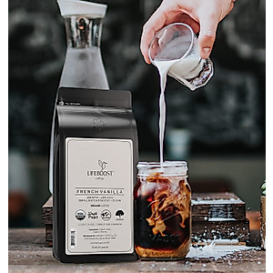 Lifeboost Coffee French Vanilla Ground Coffee - Low Acid Single Origin USDA Organic Coffee - Non-GMO Ground Coffee Beans Third Party Tested For Mycotoxins & Pesticides - 12 Ounces