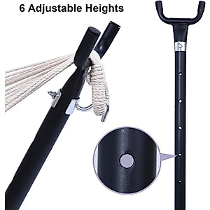 Hammock with Stand Included, Ohuhu 2 Person Hammocks with 9 FT Heavy Duty Steel Stand & Pillow, Portable Double Hammock with Carrying Bag for Indoor Outdoor Garden Yard Porch Patio, 450 lb Capacity