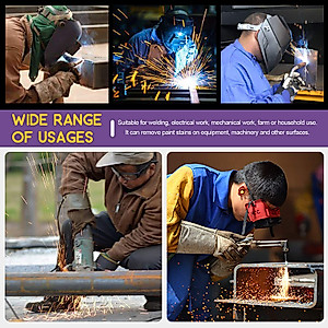 Swpeet 7Pcs 10 Inch Scratch Wire Brush Welding Hammers Slag Removal Tool with Metal Sheet Thickness Gauges, 8 Inch Welding Plier and 10 Inch Welding Chipping Hammer with Steel Coil Spring Handle