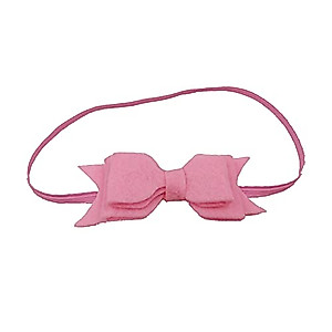 Jileiy Toddler Baby Girls Solid Color Headband Bowknot Elastic Hair Band for Infant Scrunchies 60 Pack (Pink, One Size)