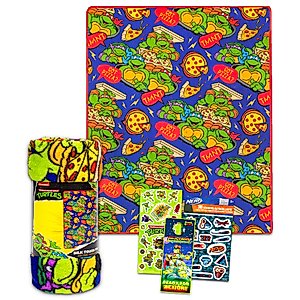 Teenage Mutant Ninja Turtles Throw Blanket Bundle – Teenage Mutant Ninja Turtles Throw Blanket, TMNT Stickers, More for Boys & Girls (Size 40" x 50")