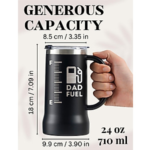 Onebttl Dad Fuel Gifts from Daughter Son, Stainless Steel Beer Stein Tumbler, 24oz Beer Mug with Lid for Father's Day