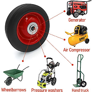 JDYYICZ 2 Pack 6" x 1.5",1/2" Axle, Premium Rubber Wheel with Ball Bearing, Hand Truck Wheel, Capacity up to 132 lbs