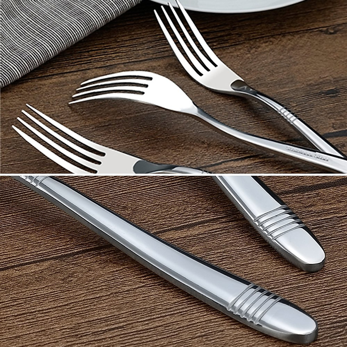 Bagele 12 Pieces Stainless Steel Dinner Forks, Silverware Forks Set