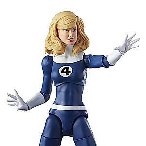 Marvel Legends Series Retro Fantastic Four Marvel's Invisible Woman 6-inch Action Figure Toy, Includes 3 Accessories , Blue