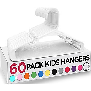 Utopia Home 60 Pack Kids Hangers - 11. 5 Inch Plastic Baby Hangers for Closet - Childrens Hangers for Clothes & Infant Hangers for Closet - Ideal for Everyday Standard Use (White)